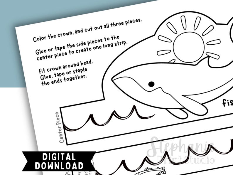 Jonah and the Big Fish Paper Crown Printable + Dot Art Page | DIGITAL ...