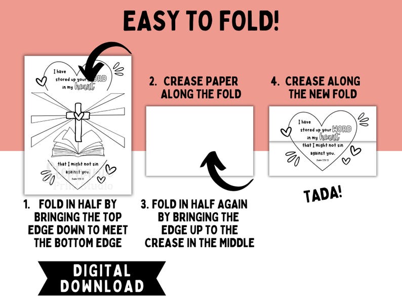 Psalm 119:11 Folding Surprise Printable, Stored up Your Word in My ...