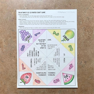 Fruit of the Spirit Color-your-own Cootie Catcher, Paper Craft Game ...