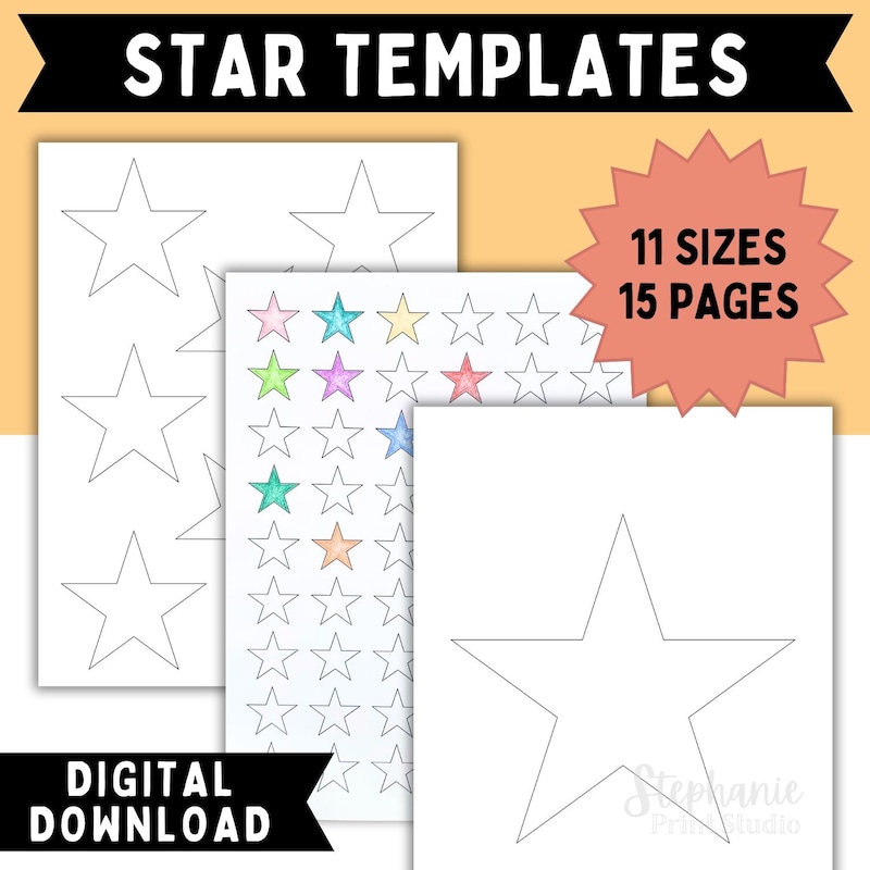 5 Point Star Patterns - Etsy