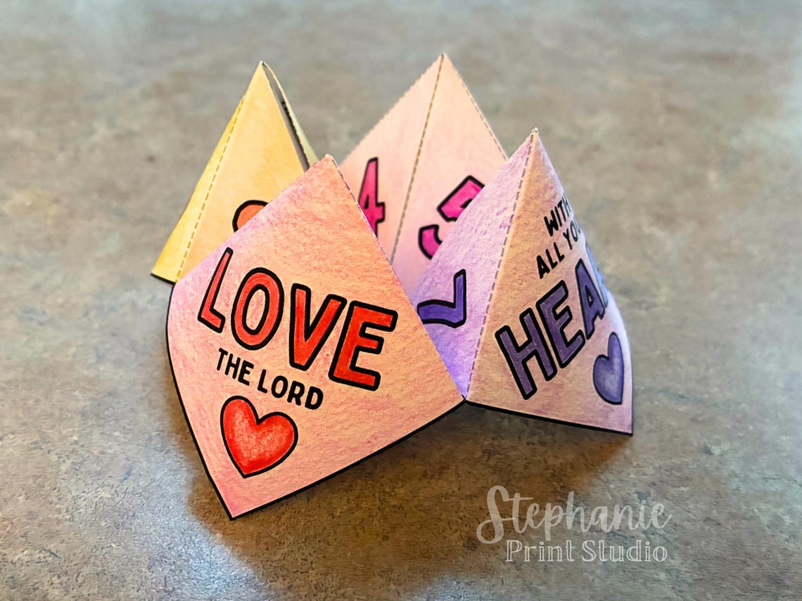 Greatest Commandment Color-your-own Cootie Catcher | Paper Craft Game ...