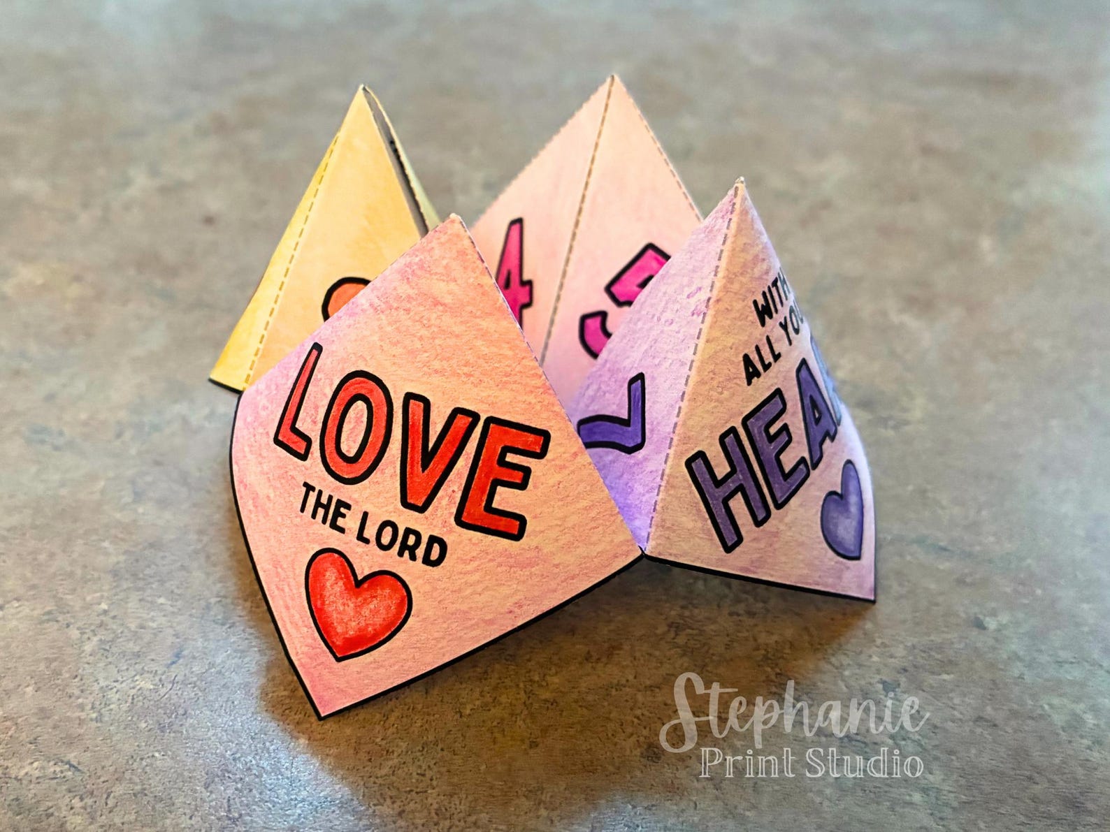 Greatest Commandment Color-your-own Cootie Catcher | Paper Craft Game ...