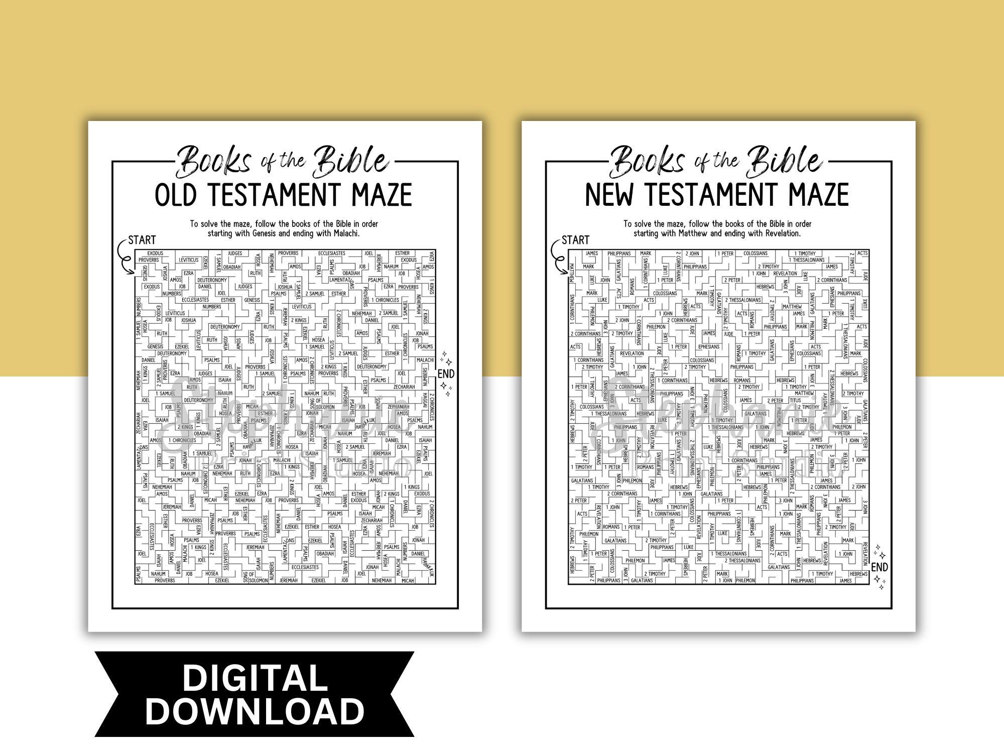 Books of the Bible Mazes Printable | Old & New Testament Mazes ...