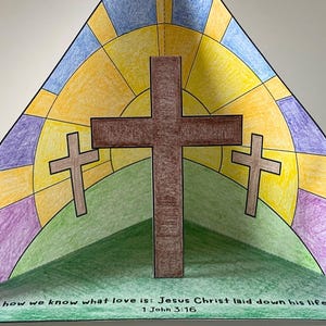 3D Cross Paper Craft I 1 John 3:16 Bible Verse | Cut, Fold & Glue ...