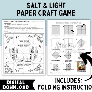 Salt & Light Color-your-own Cootie Catcher | Matthew 5:13-16 Bible ...