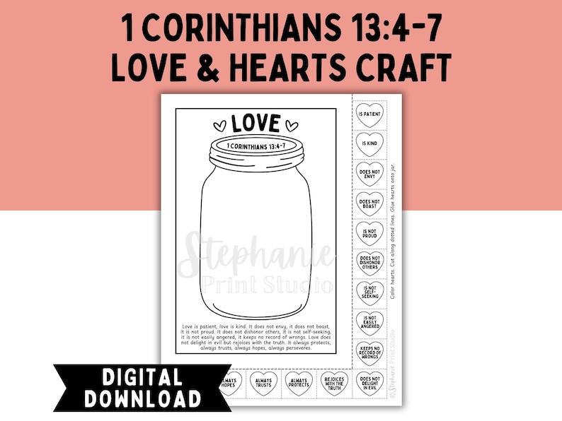 Love Is... Hearts Craft Printable, | DIGITAL INSTANT DOWNLOAD | 1 ...