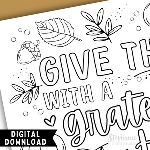 2 Thanksgiving Theme Coloring Pages Printable | DIGITAL INSTANT ...