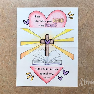 Psalm 119:11 Folding Surprise Printable, Stored up Your Word in My ...