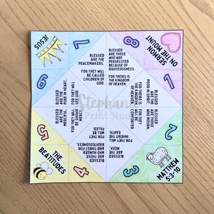 The Beatitudes Color-your-own Cootie Catcher, Paper Craft Game ...