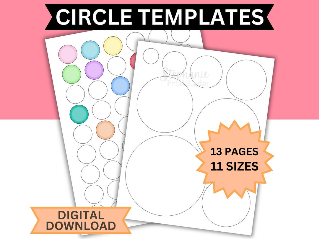 Circle Shape Template Printable 13 Pages | DIGITAL INSTANT DOWNLOAD | Kids and Adult Craft ...