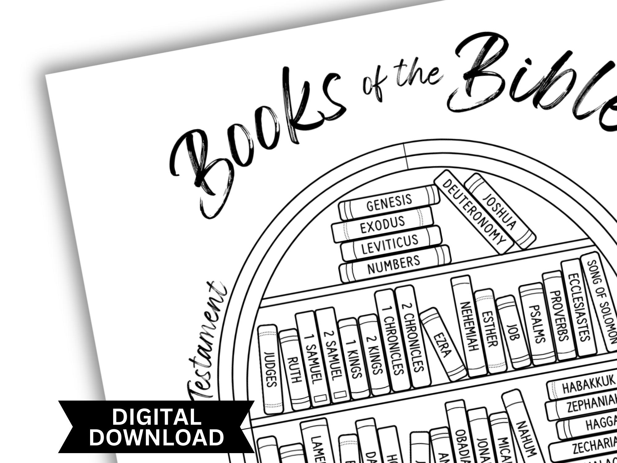 Books of the Bible Reading Tracker Printable | Bible Bookshelf Coloring ...