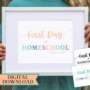 First Day of Homeschool Printable Sign DIGITAL INSTANT DOWNLOAD, First ...