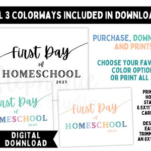 First Day of Homeschool 2025 Printable Sign | DIGITAL INSTANT DOWNLOAD ...