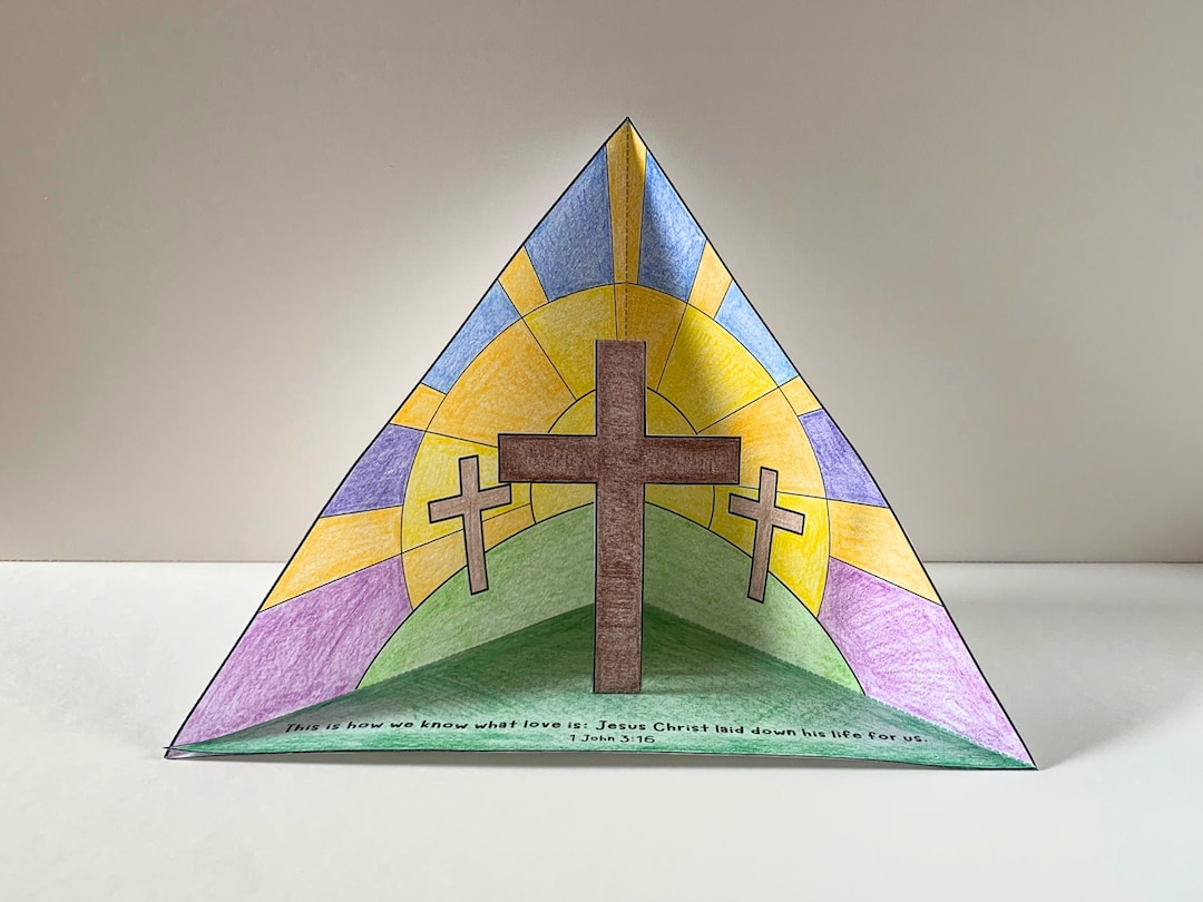 Easter Cross 3D Paper Craft Printable I 1 John 3:16 Bible Verse ...