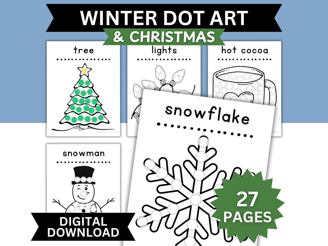 27 Winter & Christmas Theme Dot Marker Pages Printable | DIGITAL ...