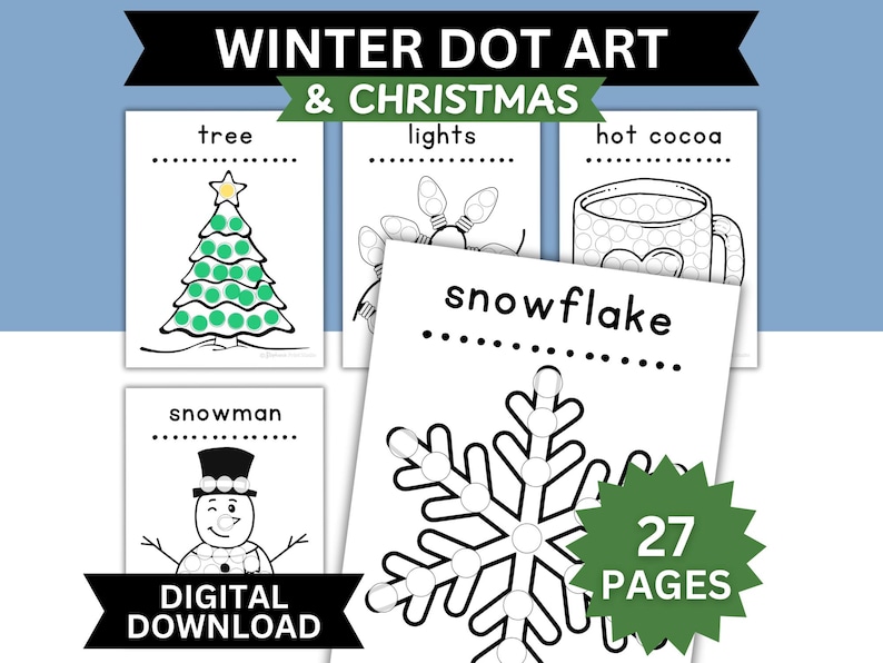 27 Winter & Christmas Theme Dot Marker Pages Printable | DIGITAL ...