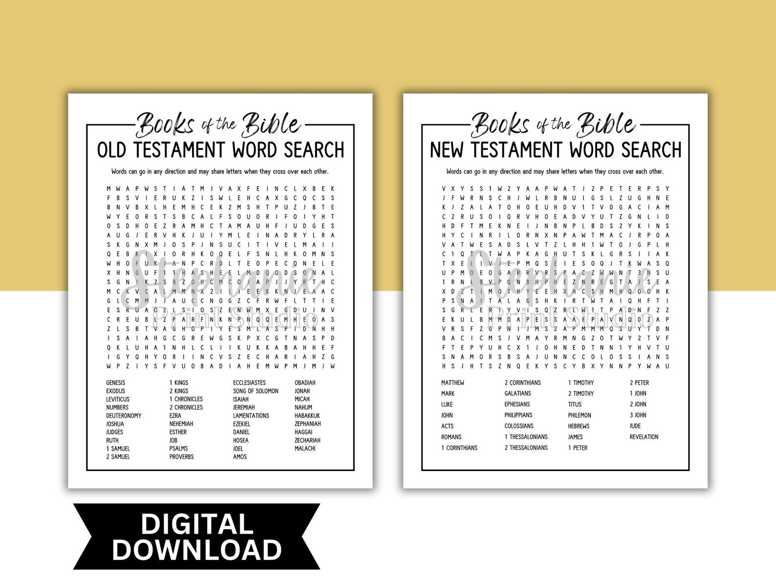 Books of the Bible Word Search Printable | Old Testament & New ...