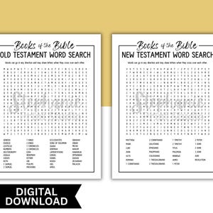 Books of the Bible Word Search Printable | Old Testament & New ...