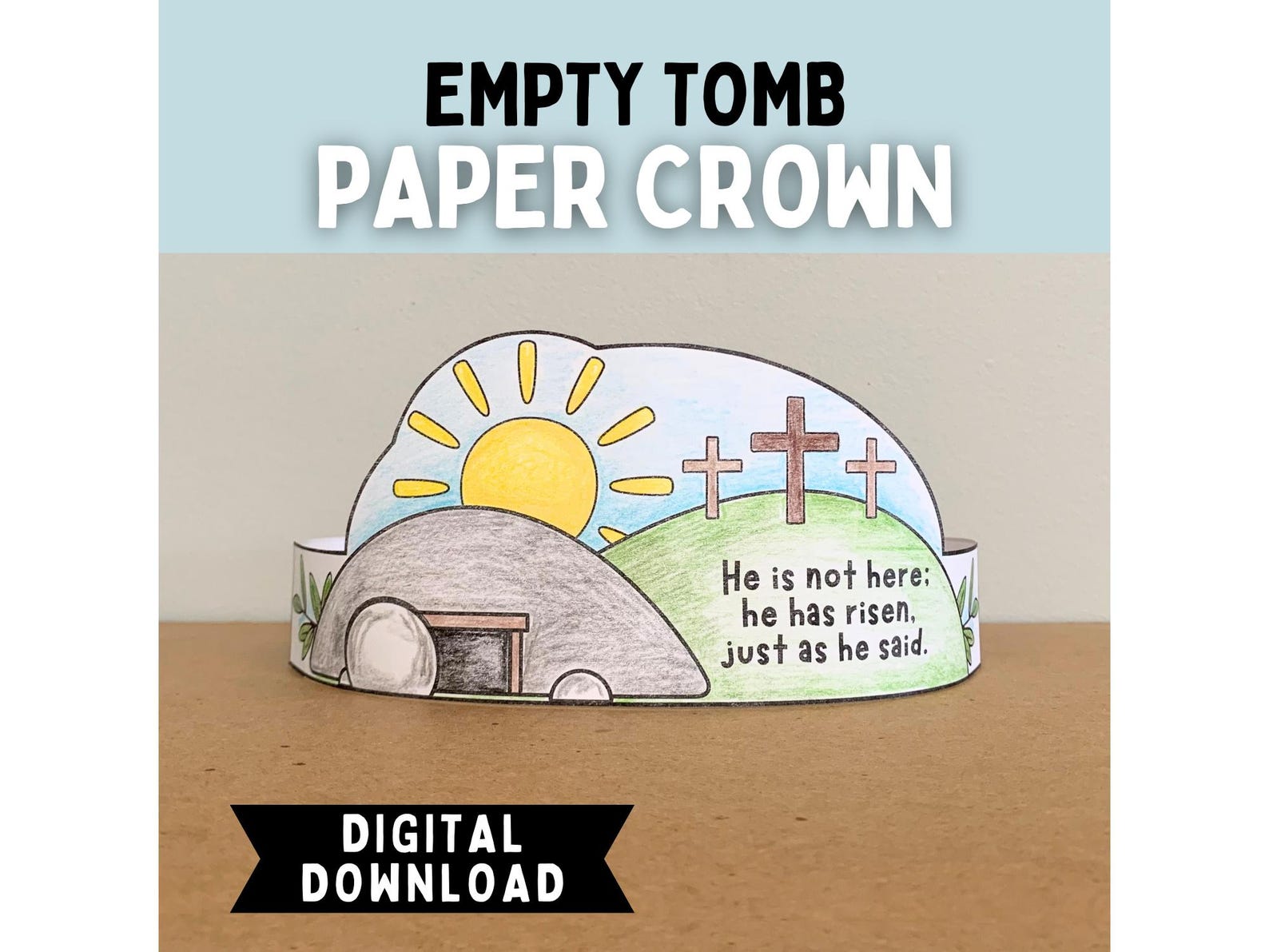 Empty Tomb Color-your-own Paper Crown Printable | Easter Craft ...