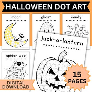 15 Halloween Dot Marker Pages Printable | DIGITAL INSTANT DOWNLOAD ...