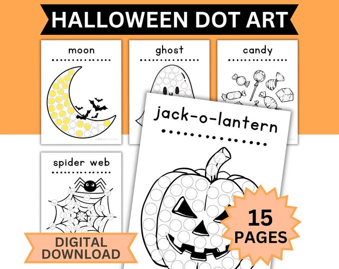 Do-a-dot HALLOWEEN Printable, Qtip Painting for Kids, Halloween Fine ...