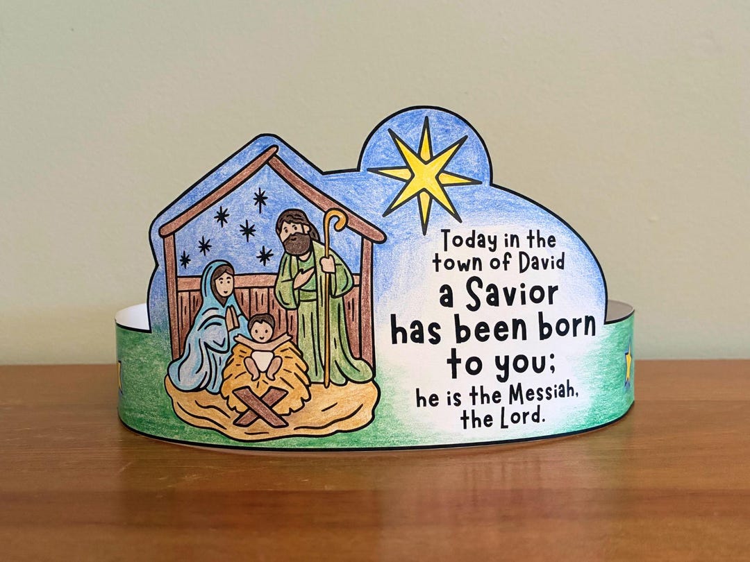 Nativity Paper Crown | Luke 2:11 Color-your-own Christmas Craft ...