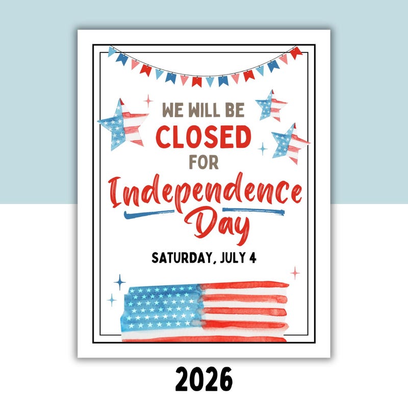 Memorial Day Holiday Closing Sign - Etsy