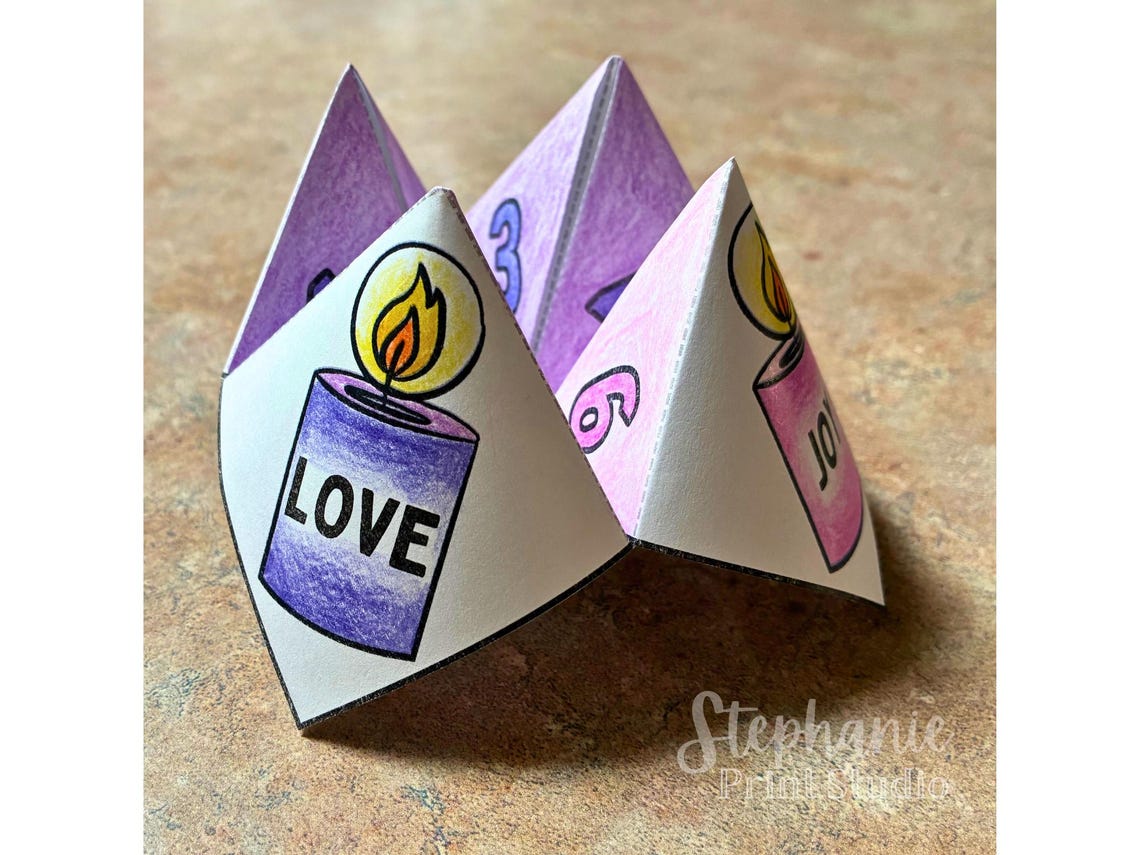 Advent Color-your-own Cootie Catcher, Christmas Paper Craft Game ...