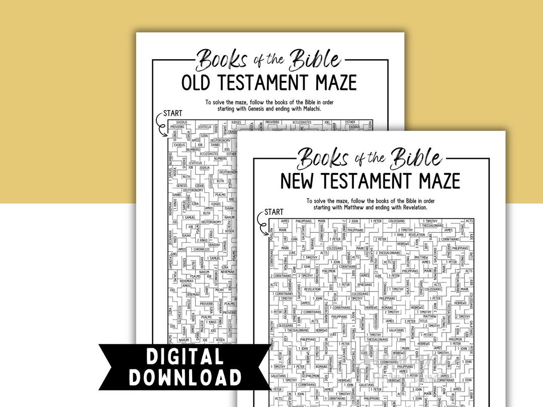 Books of the Bible Mazes Printable | Old & New Testament Mazes ...