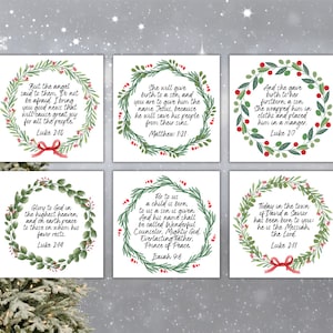 6 Christmas Scripture Cards Printable | DIGITAL INSTANT DOWNLOAD | 3.5 ...