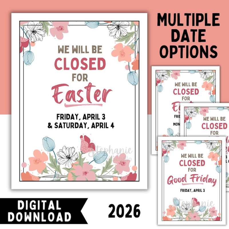 Holiday Closed Signs 2026 - Etsy