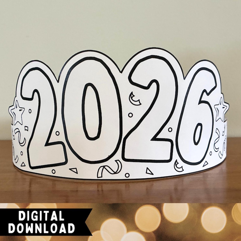 2026 New Years Hat Template - Etsy