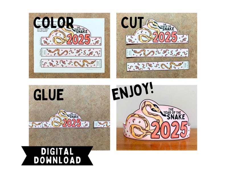 Lunar New Year 2025 Paper Crown Craft Printable | DIGITAL INSTANT ...