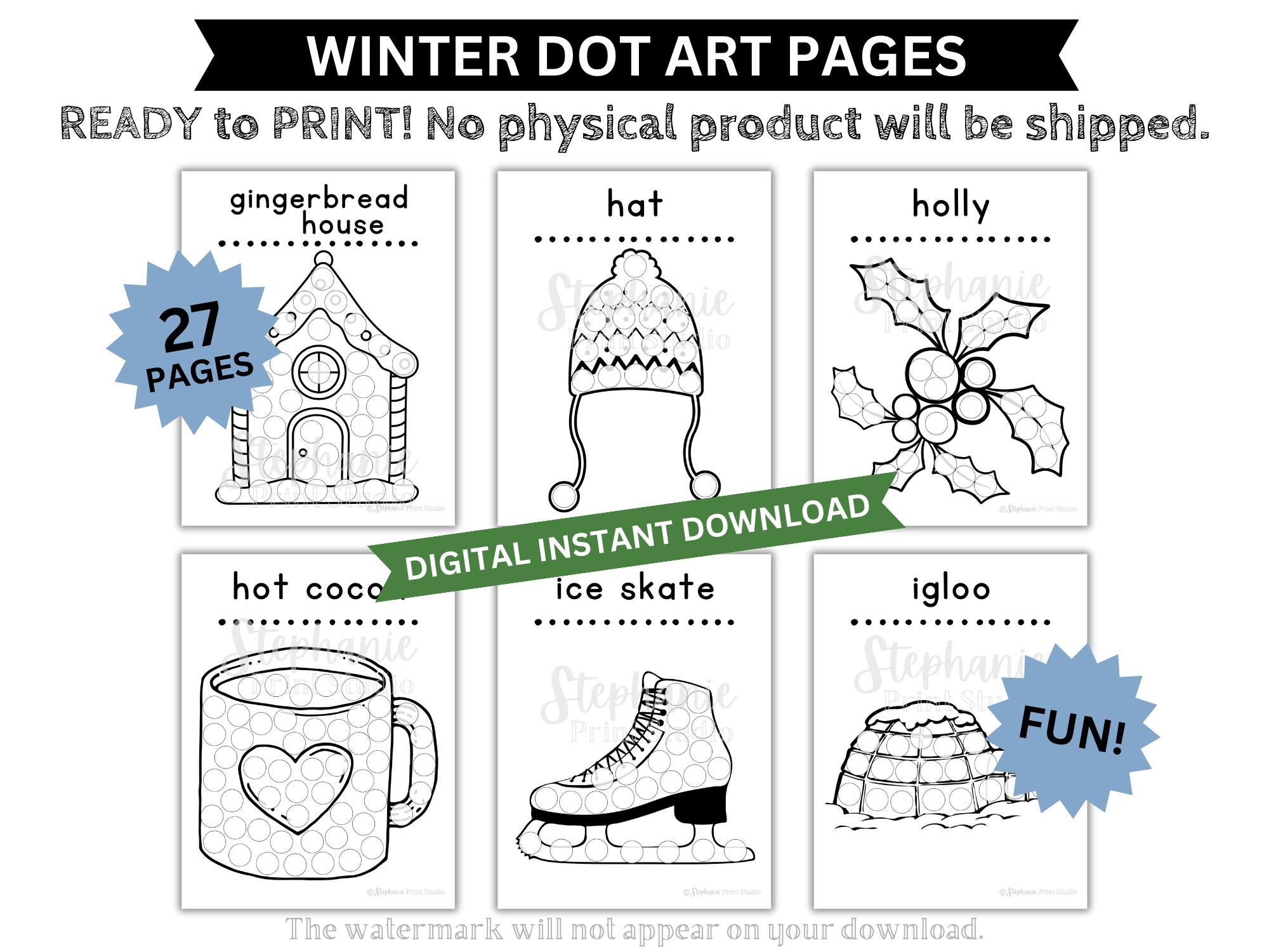 27 Winter & Christmas Theme Dot Marker Pages Printable | DIGITAL ...