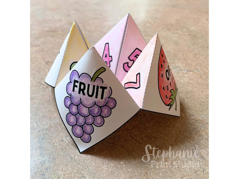 Fruit of the Spirit Color-your-own Cootie Catcher, Paper Craft Game ...