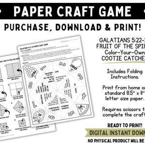 Fruit of the Spirit Color-your-own Cootie Catcher, Paper Craft Game ...