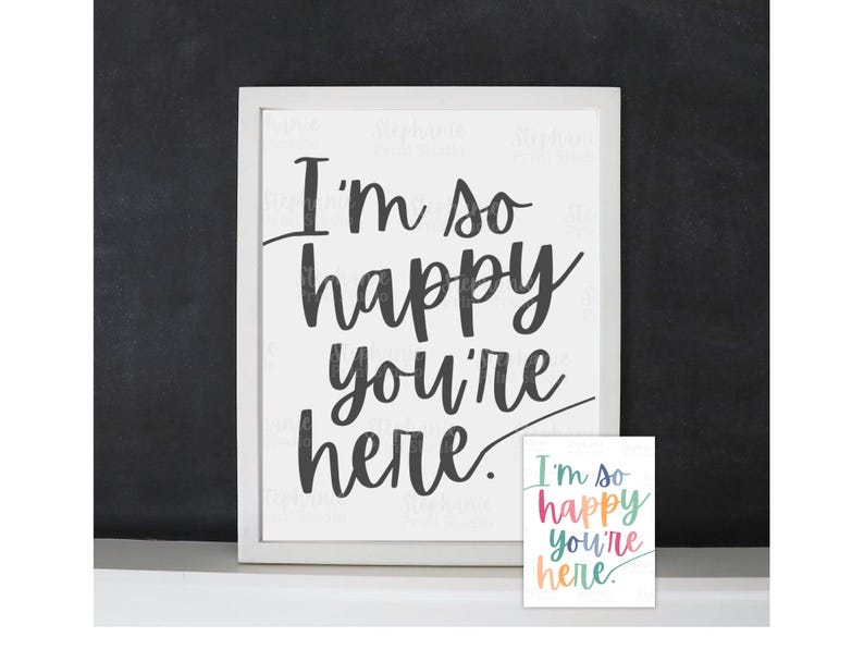 I'm so Happy You're Here Printable | Welcome Sign | Wall Decor for Home ...