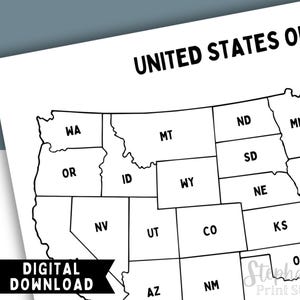 3 USA Maps Printable, United States of America Maps | Digital Instant ...