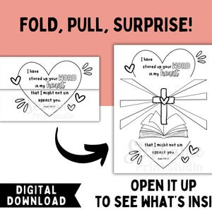 Psalm 119:11 Folding Surprise Printable, Stored up Your Word in My ...