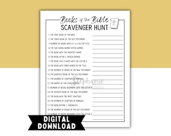 Books of the Bible Scavenger Hunt Printable | Old & New Testament ...