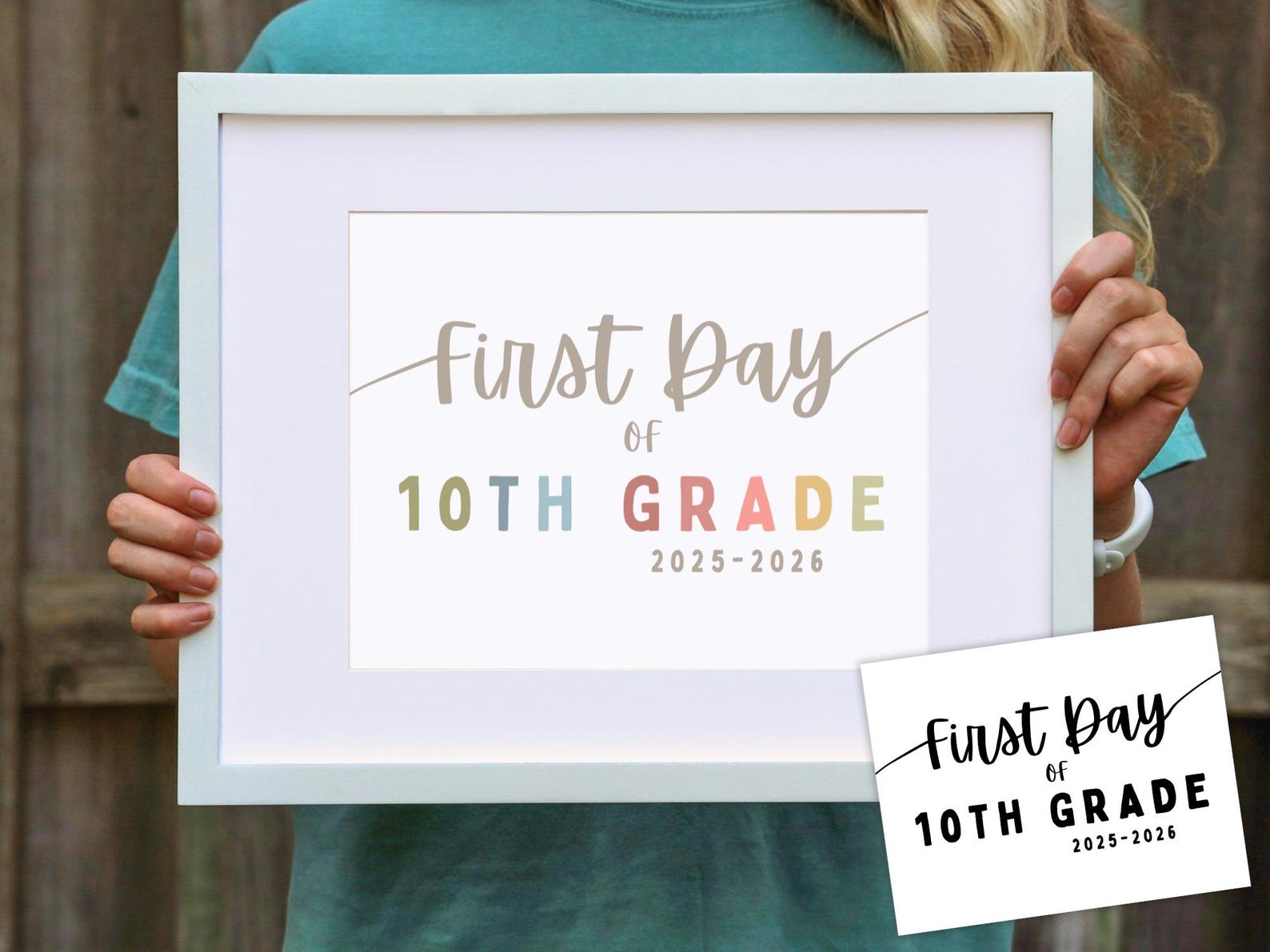 First and Last Day of 10th Grade Printable Sign, Tenth Grade Photo Prop ...