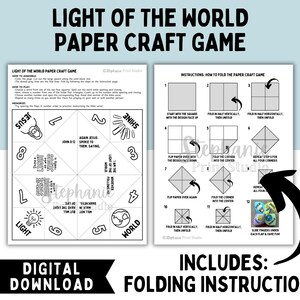 Light of the World Color-your-own Cootie Catcher | John 8:12 Bible ...