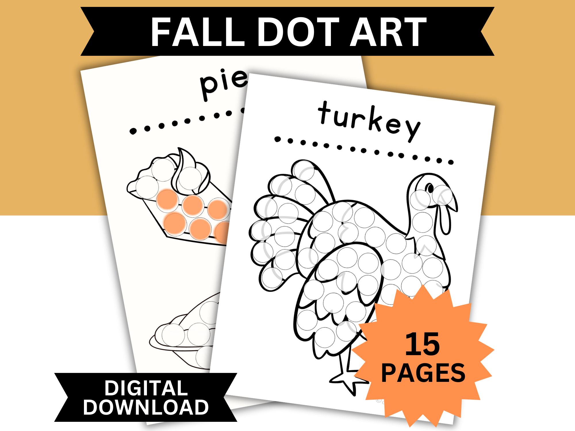 15 Fall Theme Dot Marker Pages Printable | DIGITAL INSTANT DOWNLOAD ...