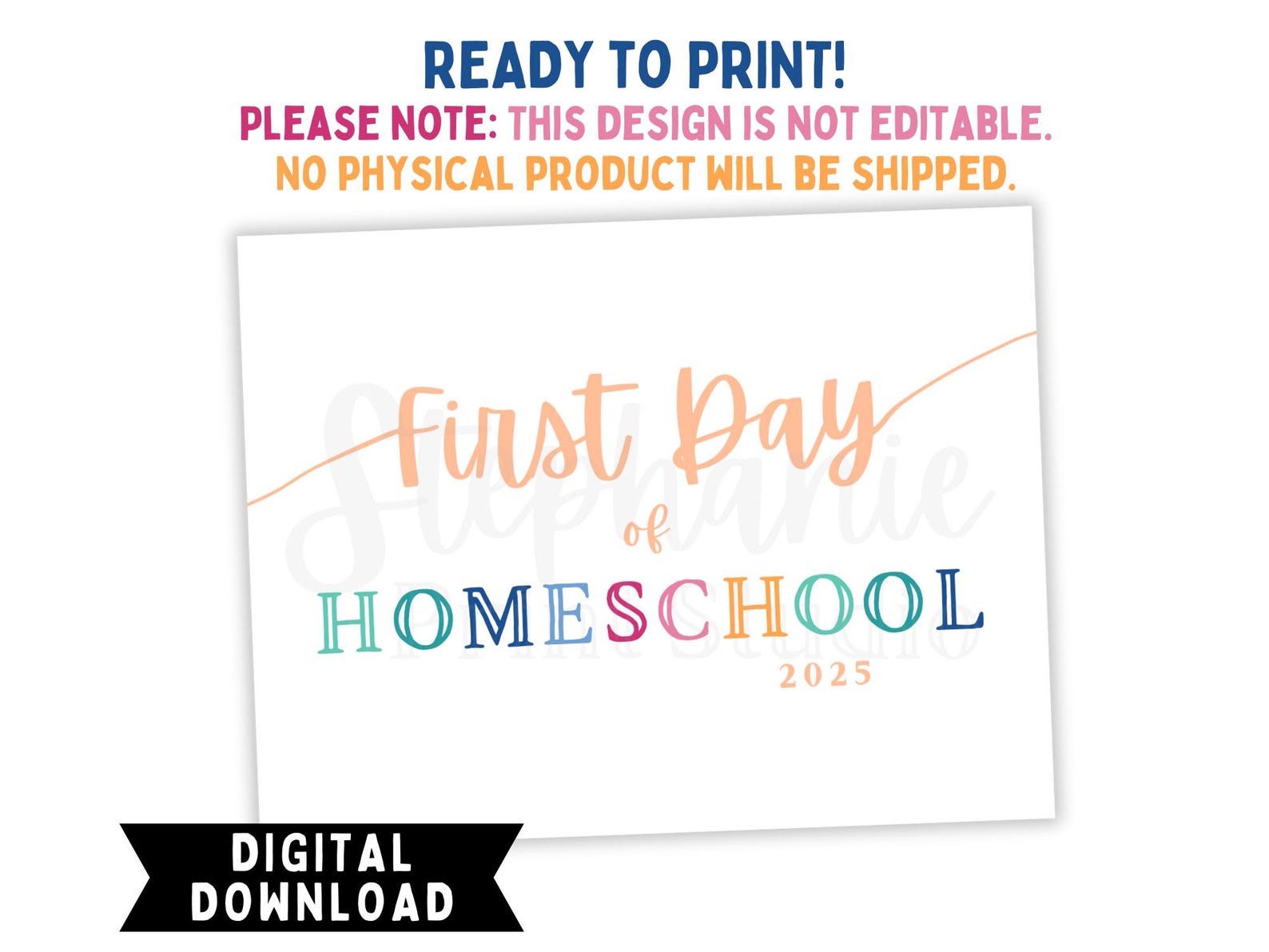 First Day of Homeschool 2025 Printable Sign | DIGITAL INSTANT DOWNLOAD ...