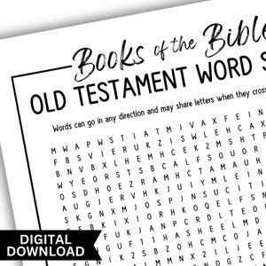 Books of the Bible Word Search Printable- Old Testament & New Testament ...