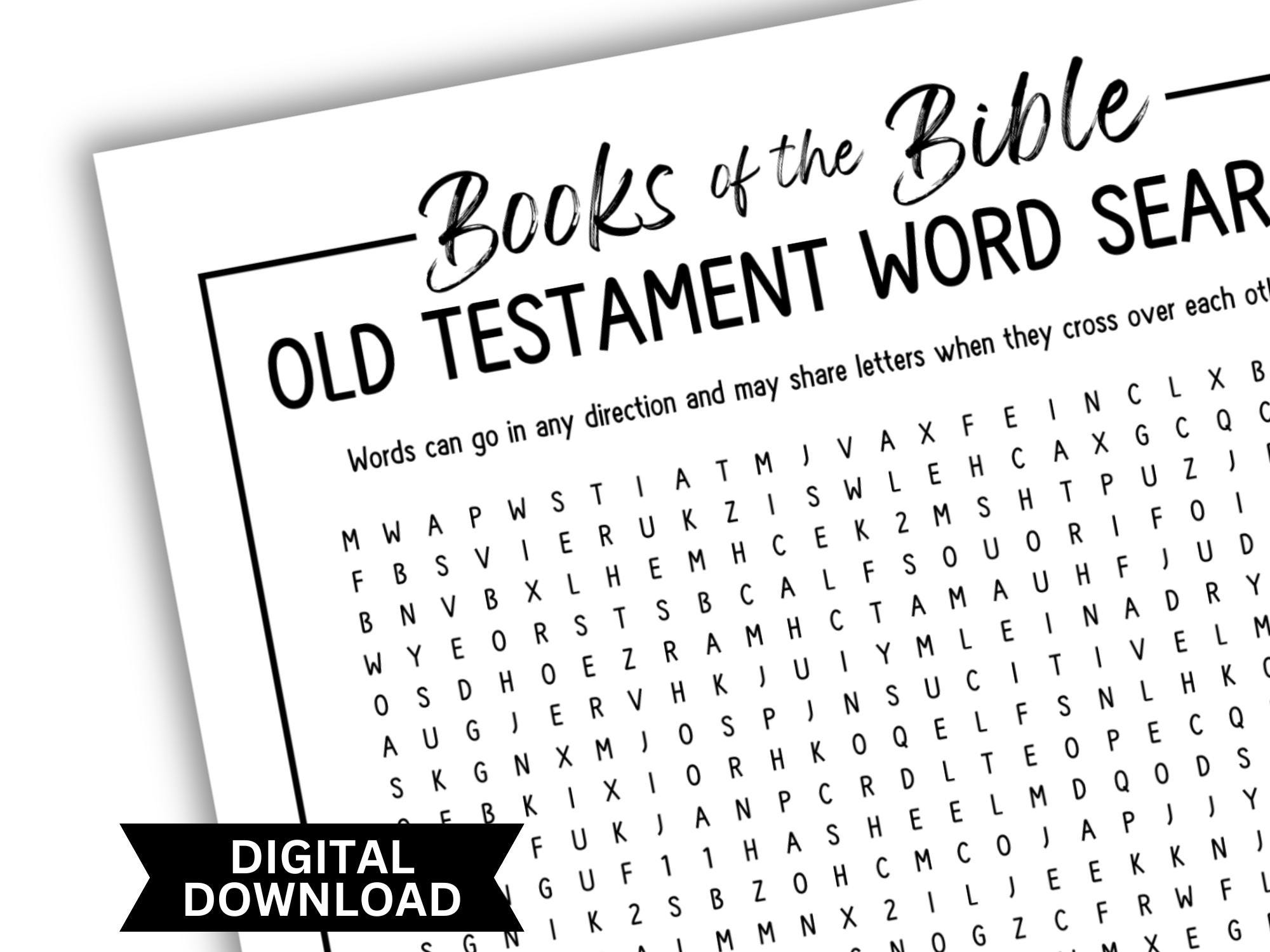 Books of the Bible Word Search Printable- Old Testament & New Testament ...