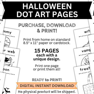 15 Halloween Dot Marker Pages Printable | DIGITAL INSTANT DOWNLOAD ...
