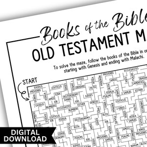 Books of the Bible Mazes Printable | Old & New Testament Mazes ...