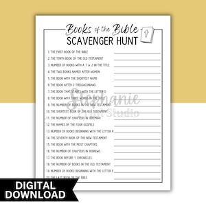 Books of the Bible Scavenger Hunt Printable | Old & New Testament ...