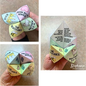 The Beatitudes Color-your-own Cootie Catcher, Paper Craft Game ...